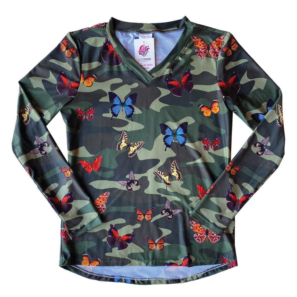 Army Butterfly Camo Long Sleeve Shirts - UPF50+ – Wild Rose Apparel