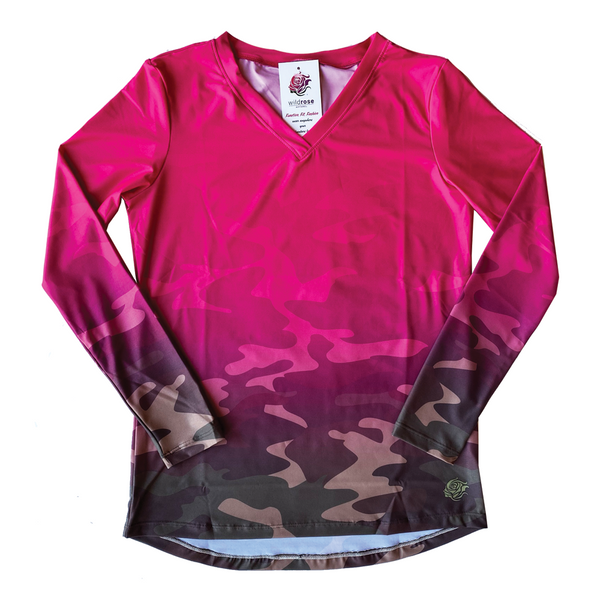 Pink Army Camo UPF50+ V-Neck – Wild Rose Apparel