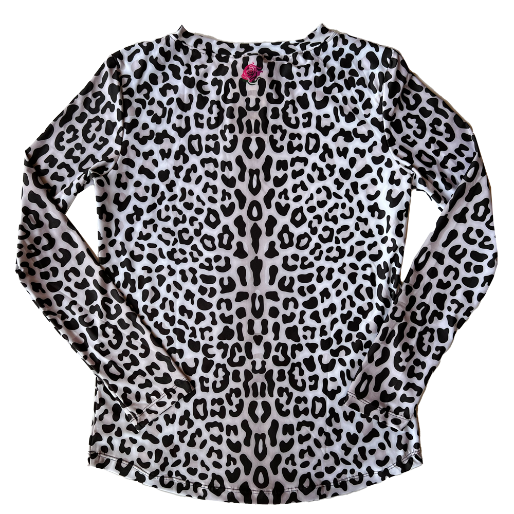 Snow Leopard Print Top | Snow Leopard Long Sleeve Shirt – Wild Rose Apparel